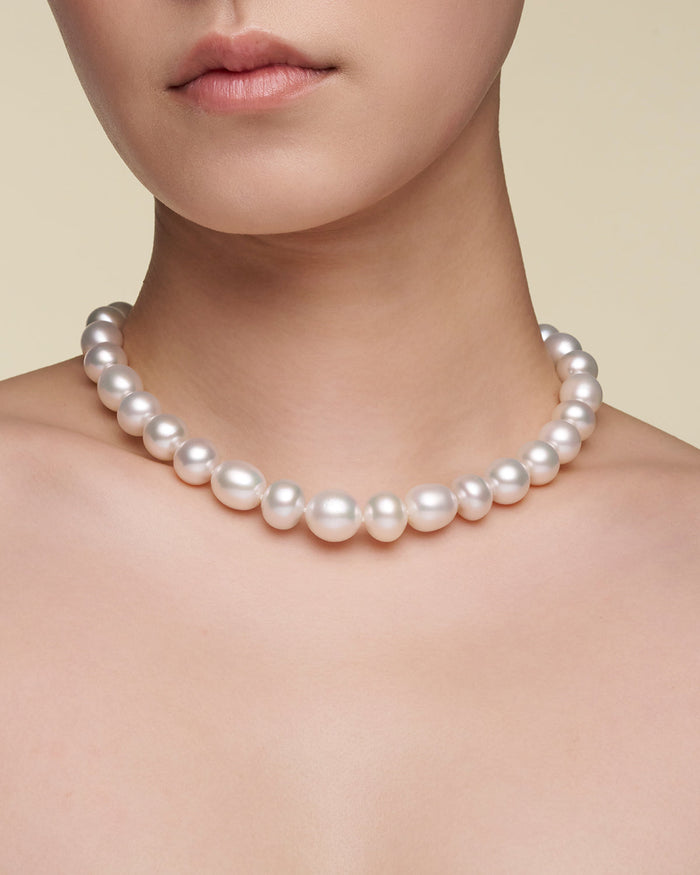 Delfini Blue Pearl Strand Necklace | 11-14mm Pearls and Blue Sapphire