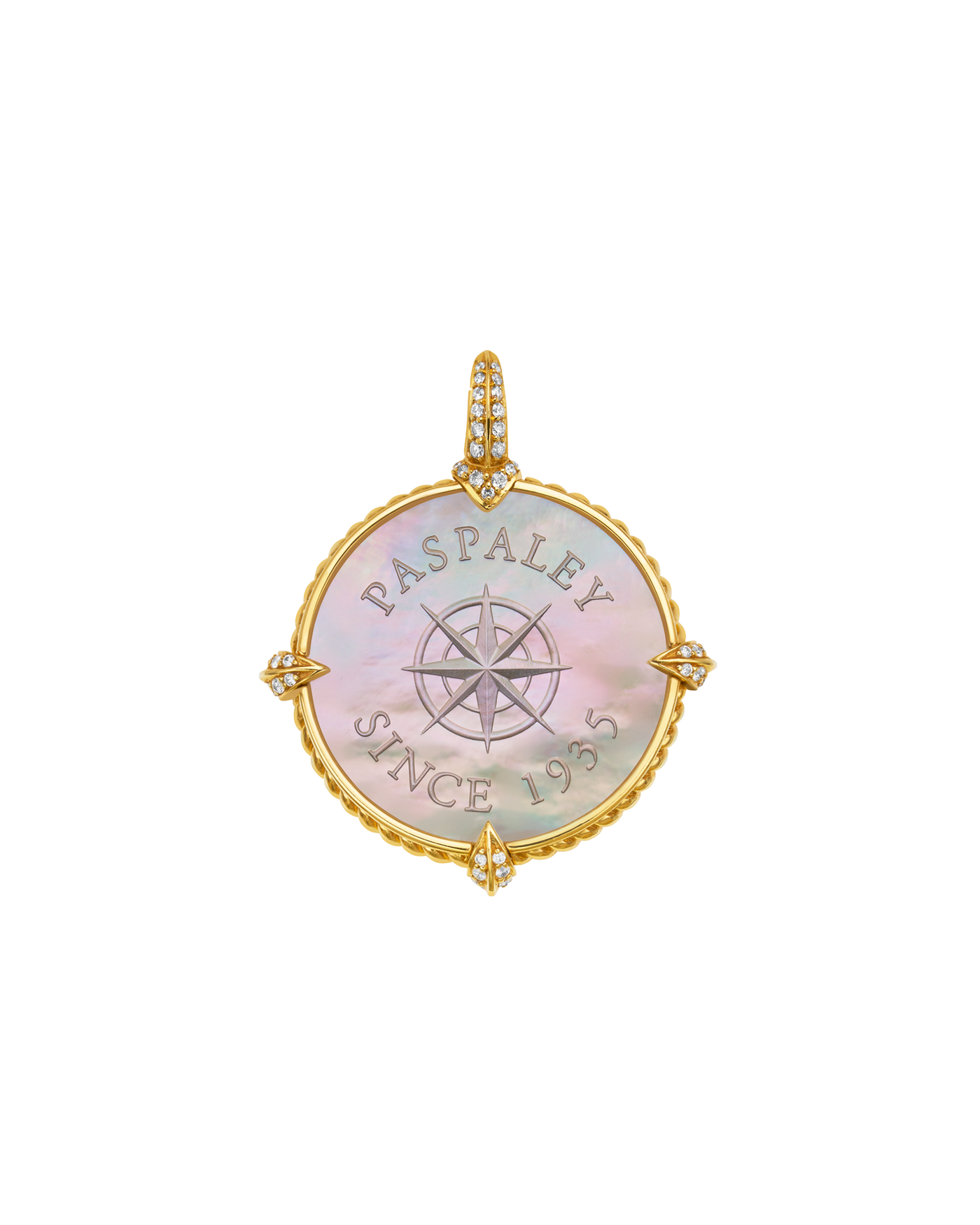 Petite Paspaley 1935 Coin Charm | Mother of Pearl, Diamonds, and Yello