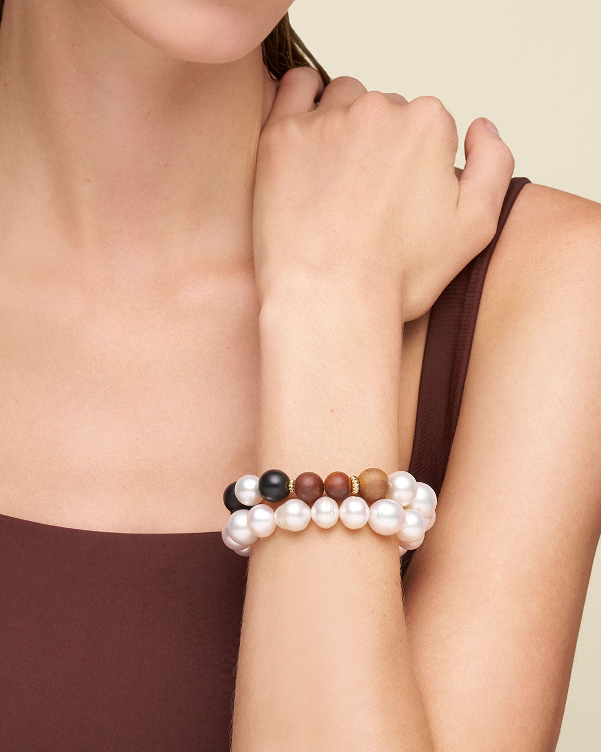 Delfini Pearl Strand Bracelet | 11-14mm Pearls and Rose Gold