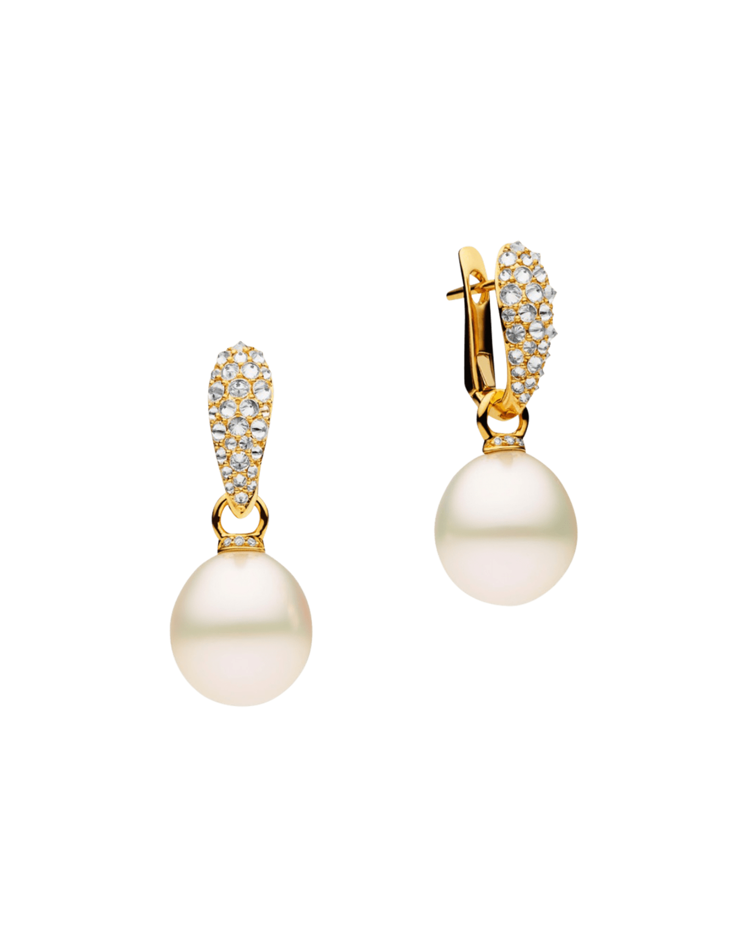 Diamond Touchstone Pearls My Way Pearl Earrings | 12mm Oval Pearls, Di