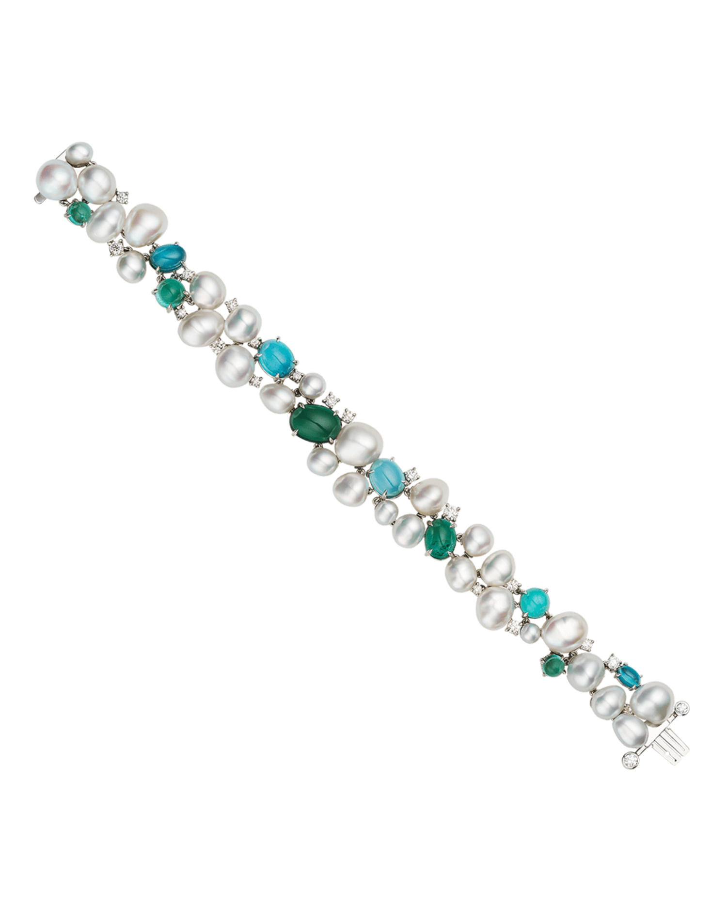 Rockpool Pebble Pearl Bracelet |4-9mm Keshi Pearls, Tourmalines, and P