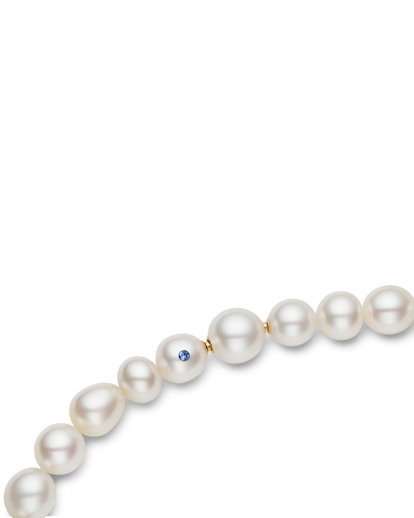 Delfini Blue Pearl Strand Necklace | 11-14mm Pearls and Blue Sapphire