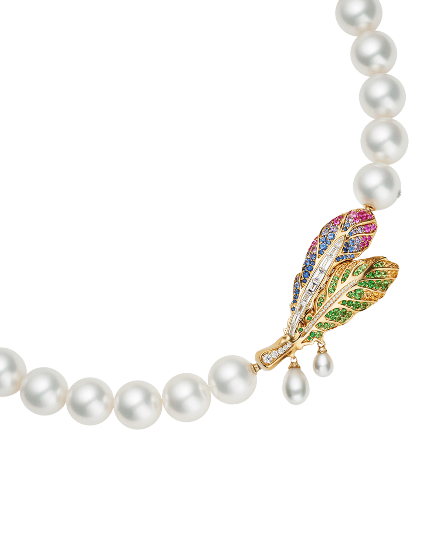 Song Bird Feather Pearl Brooch Clasp | 5-7mm Keshi Pearls, Gemstones,