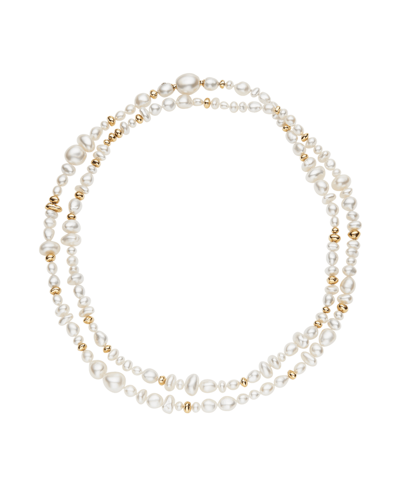 Wild Gold Granule Pearl Strand Rope Necklace | 4-10mm Pearls, Paspaley